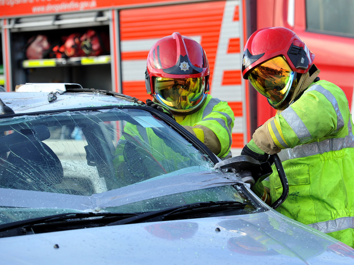Fire crews called to three-car crash in Market Drayton and tackle car ...