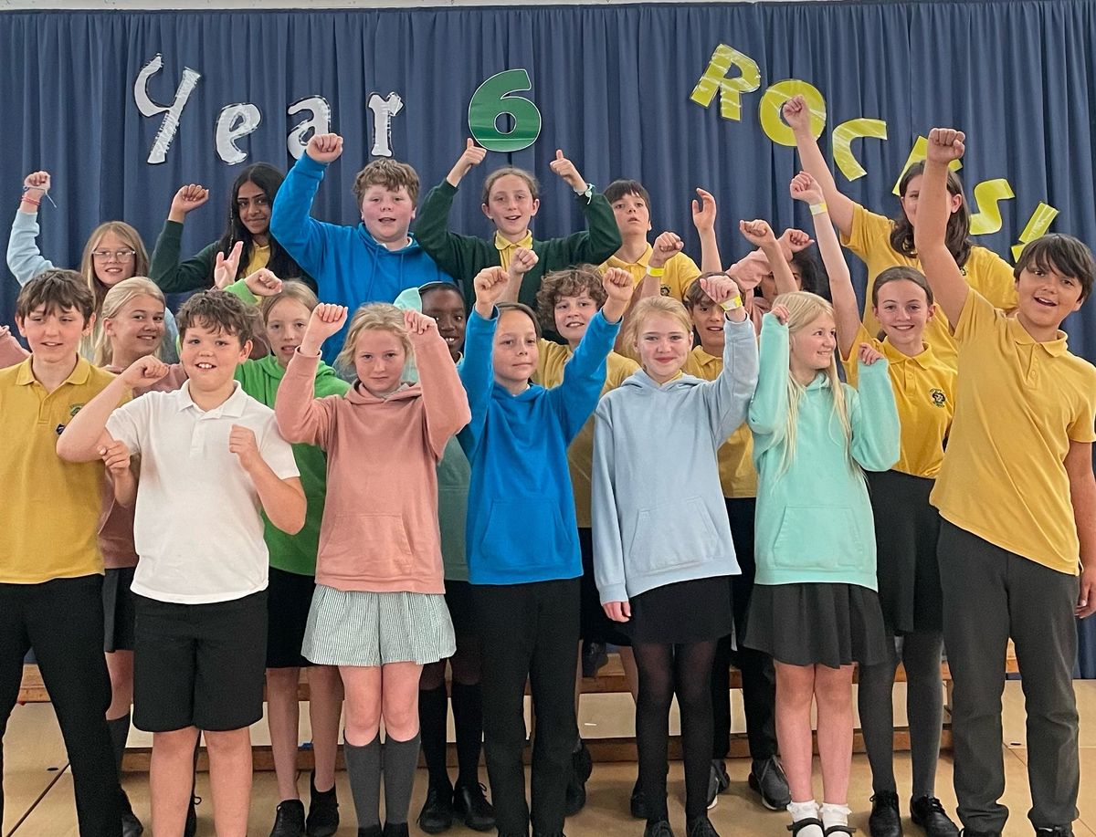 Primary school pupils celebrate a full house of 100 per cent SATs ...