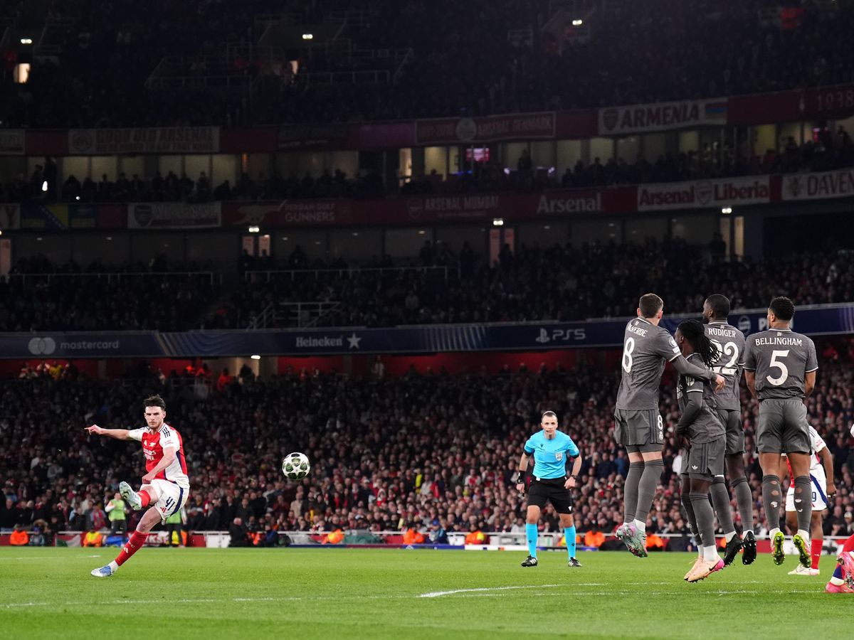 Declan Rice’s free-kick double helps Arsenal to stunning win against ...