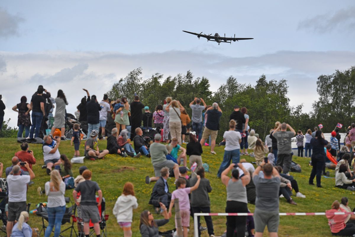 Lancaster bomber soars over spectators to mark multi-million pound ...