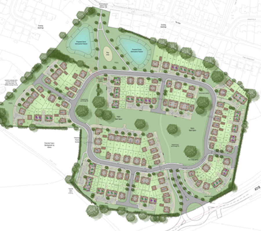 Bellway submits plans for 166 new homes on the edge of Shropshire town ...