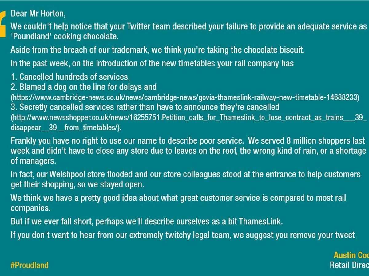 Welshpool Poundland goes viral in Thameslink Twitter spat | Shropshire Star