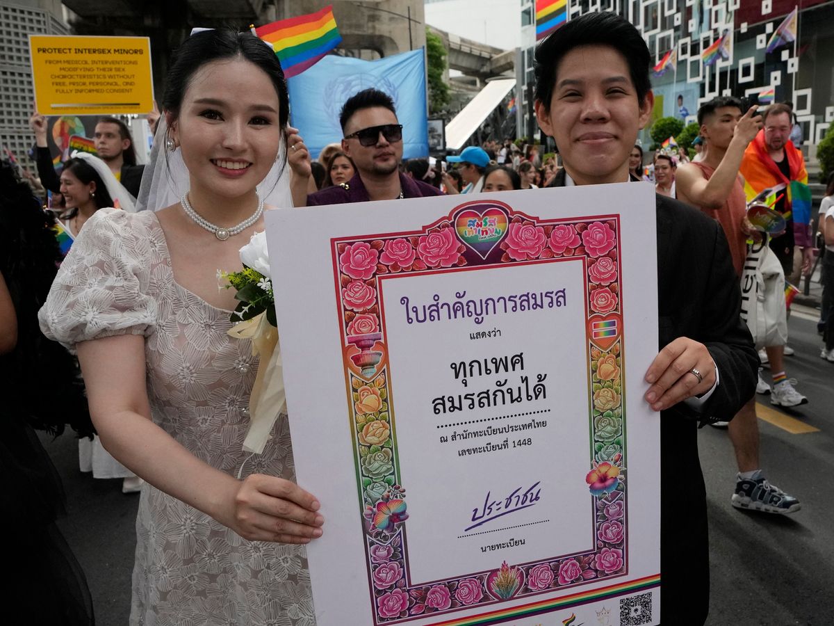 Thai same-sex couples to tie knot in 2025 as marriage equality bill ...