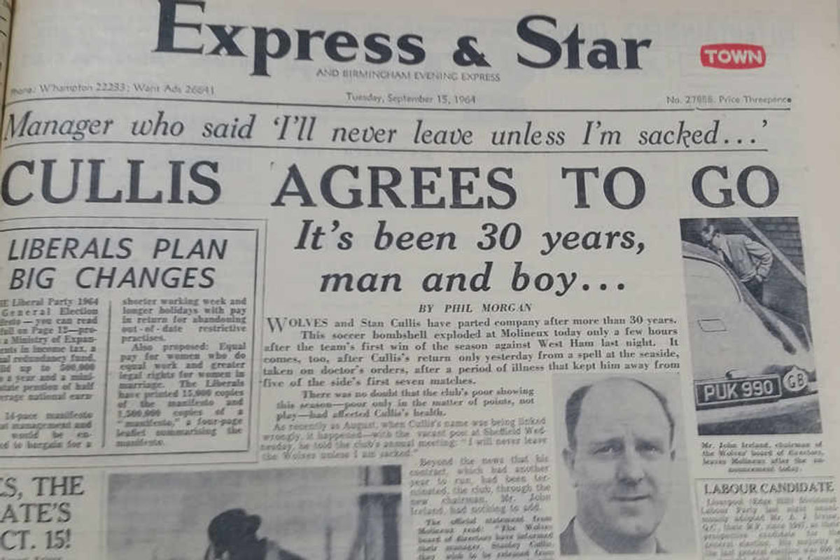 From the archive - Stan Cullis is sacked | Express & Star