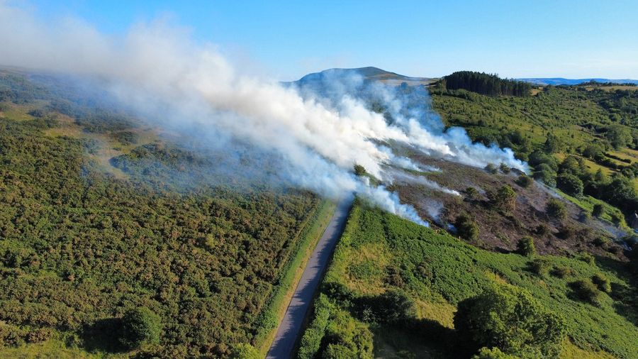 Dramatic photos show huge open fire near Minsterley - residents warned ...
