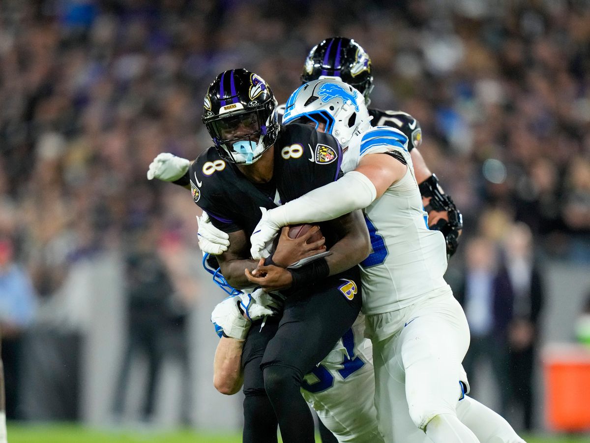 Lamar Jackson sacked seven times as Detroit Lions eclipse Baltimore ...