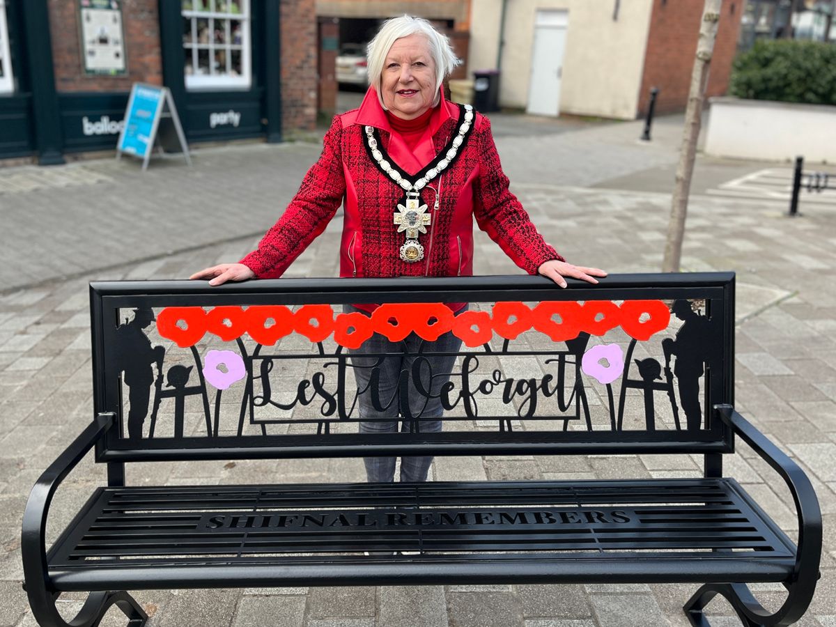 Striking remembrance bench returned to town centre | Shropshire Star