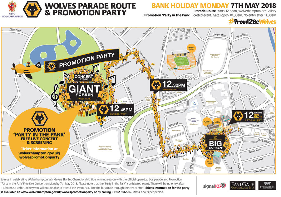 Wolves open top bus route revealed for fan celebrations | Express & Star