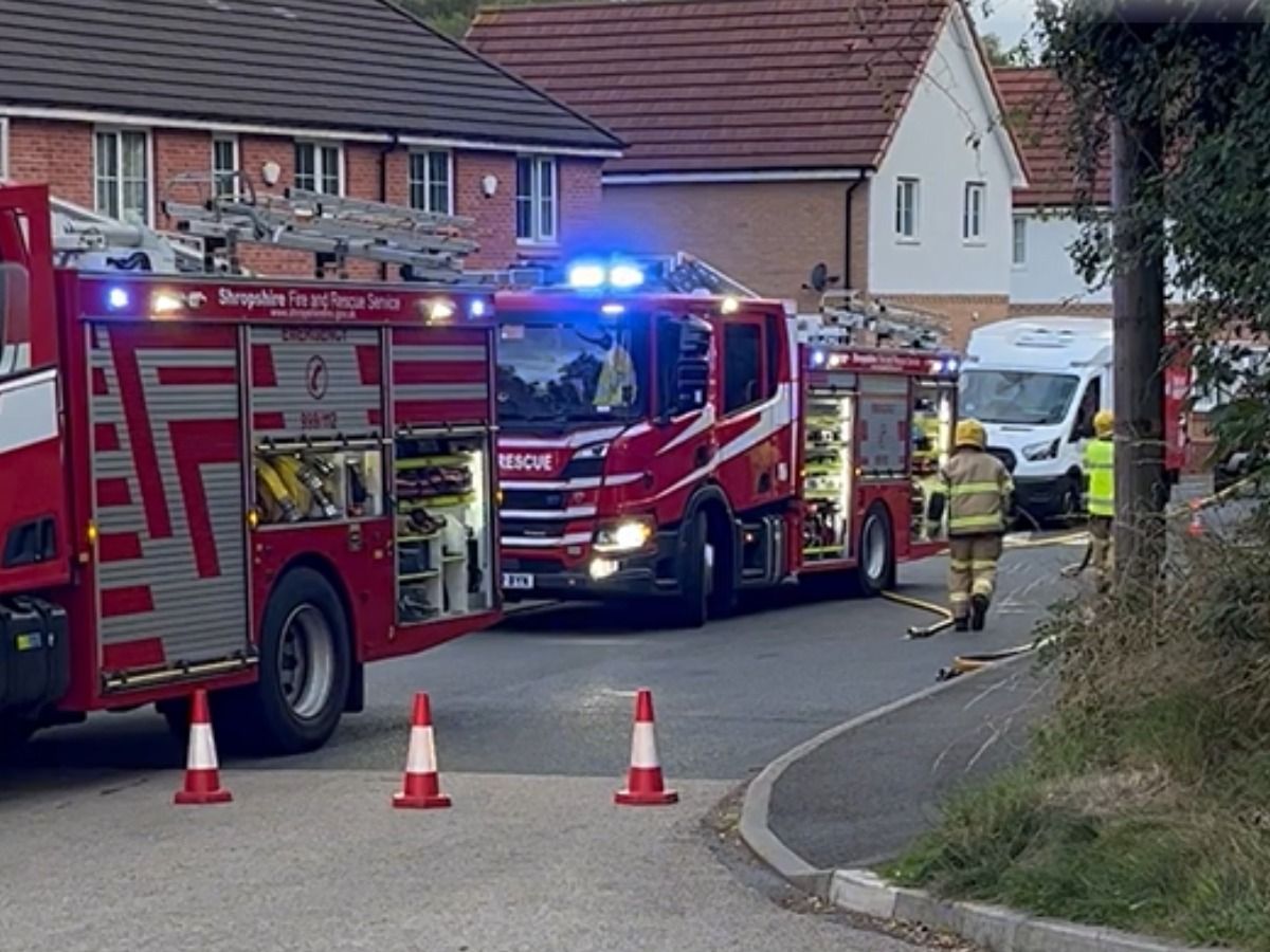 Firefighters from two stations rush to scene of house fire in Telford ...