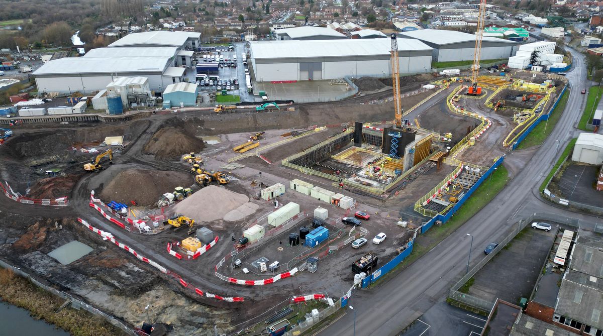Drone video shows how work on Walsall's new multi-million pound waste energy plant is taking ...