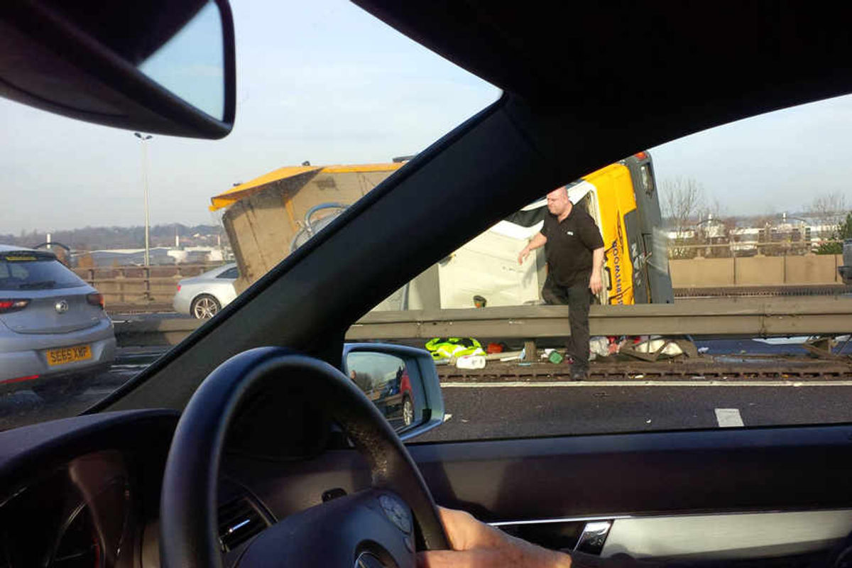 M6 crash: Long delays after truck overturns near Spaghetti Junction | Express & Star