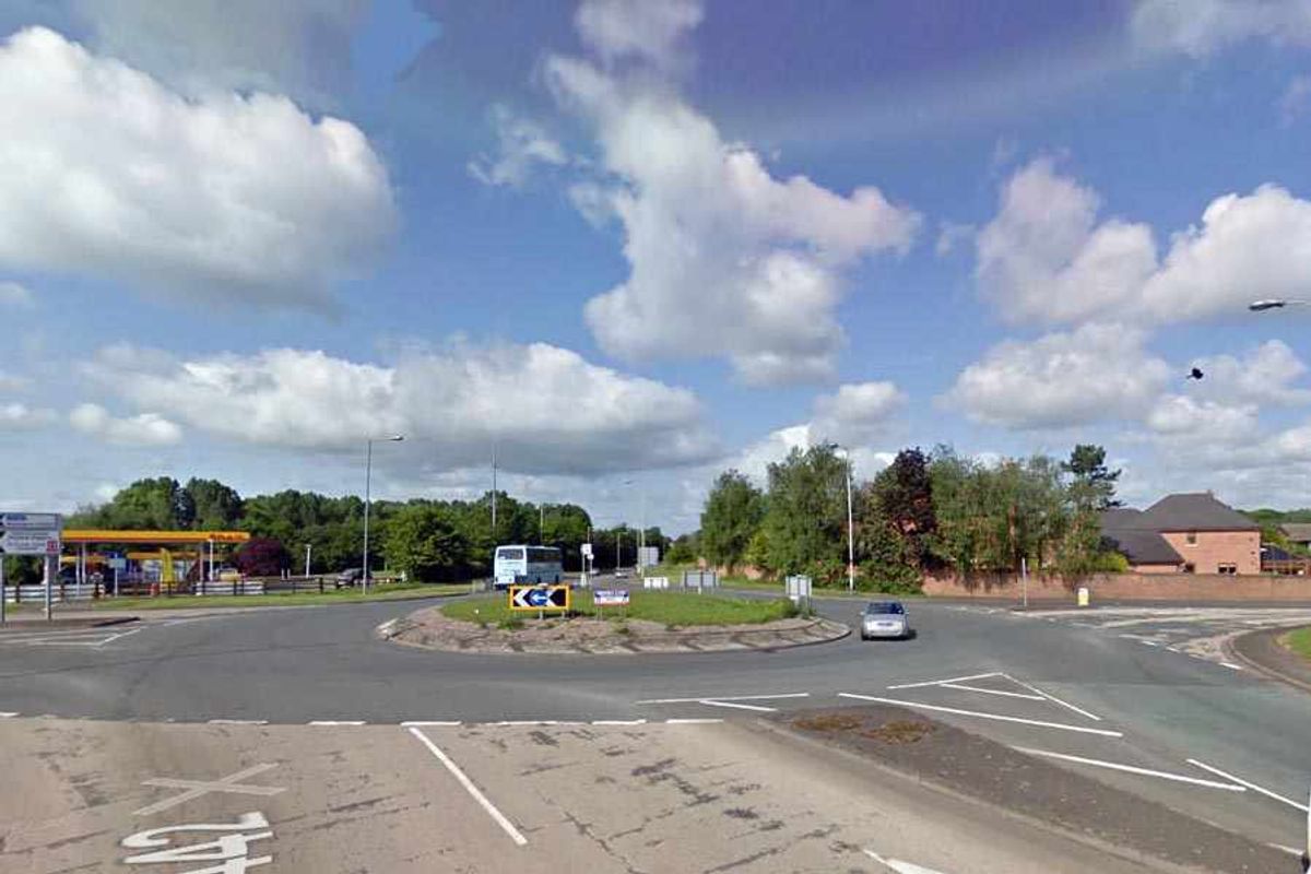 Four-way lights are installed at Telford's Shawbirch roundabout ...