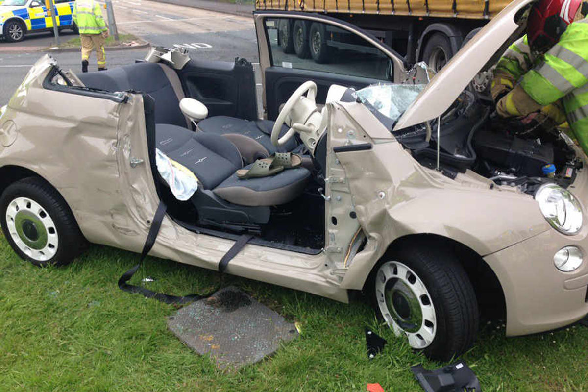 Pictures and video: Casualty taken to hospital after car and lorry ...