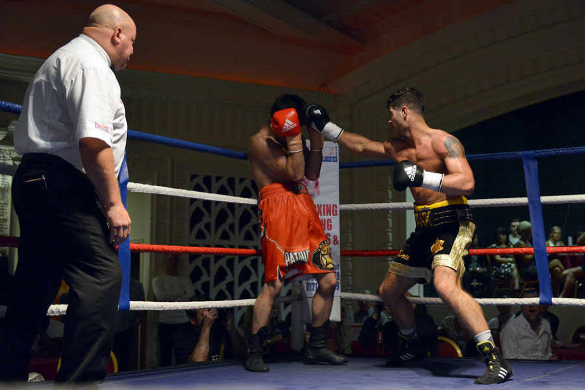 Dudley's Ryan Aston blasts out the Bulgarian | Express & Star