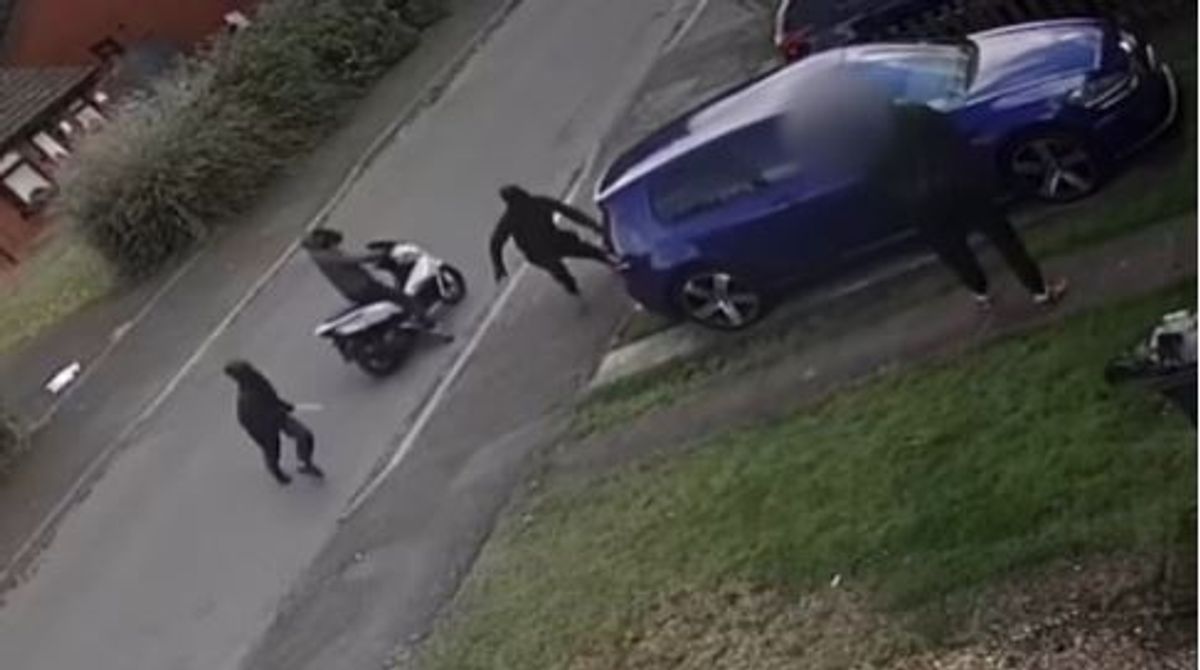 Watch: Moment armed robbers take man's car from a Staffordshire village ...