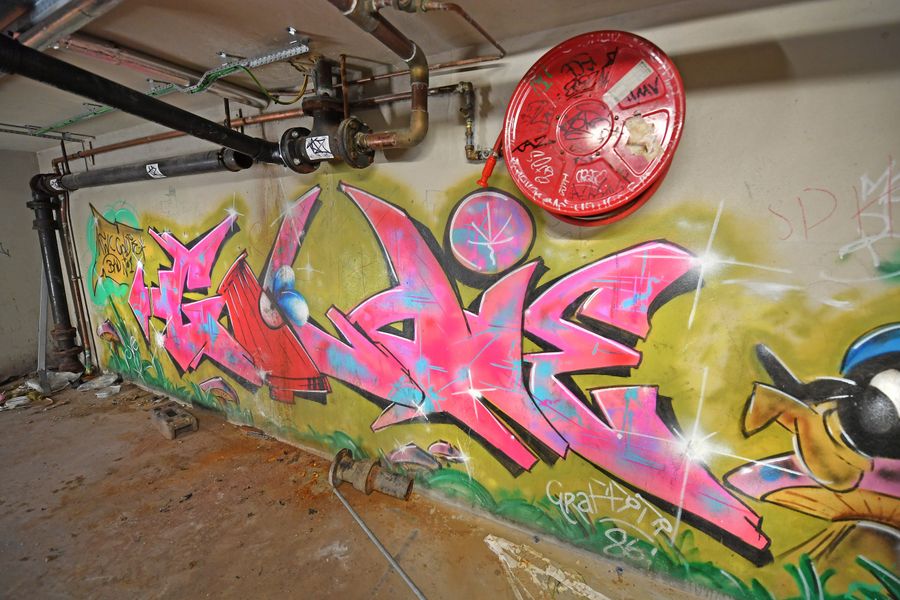 Watch: Hidden graffiti by Goldie discovered in Wolverhampton tower ...