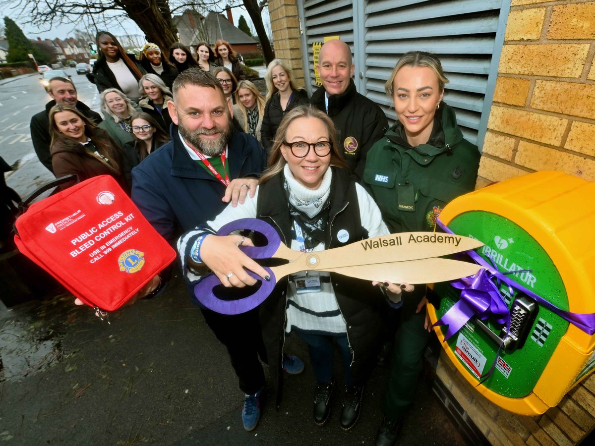 Accessible defibrillator installed outside Walsall school as part of ...