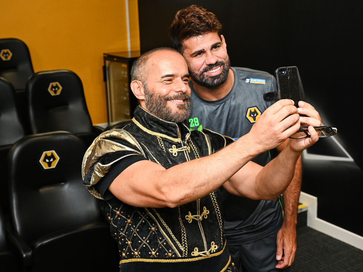 Panto stars get cheeky selfies with Diego Costa as Wolves renews ...