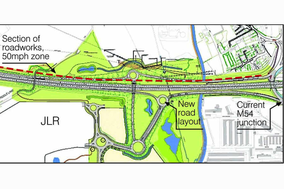 M54 work starts on new-look junction | Shropshire Star