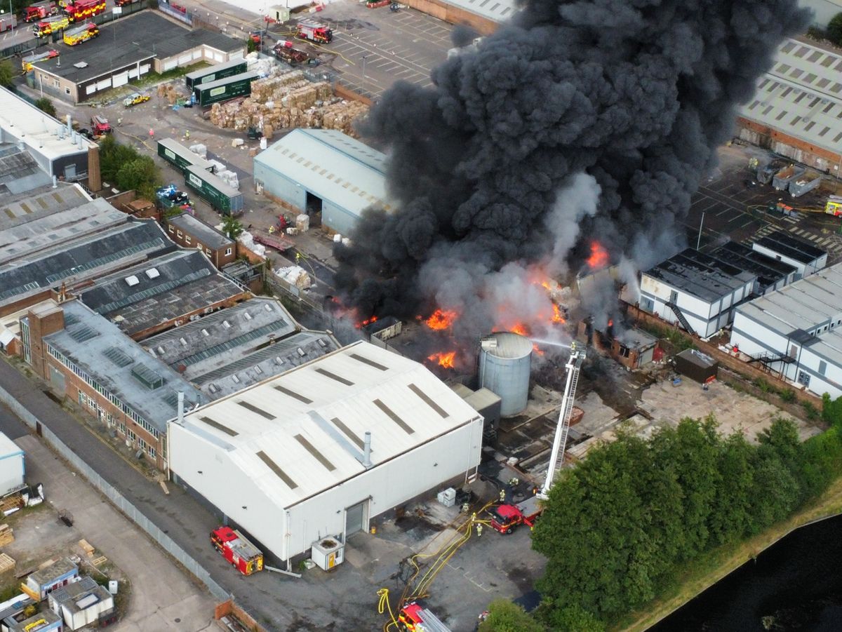 Fire crews remain at site of huge West Bromwich fire that saw black ...