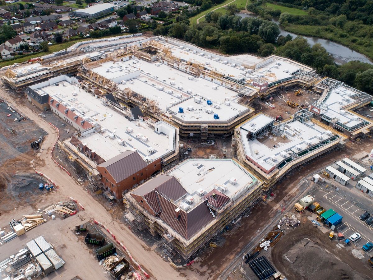 Eye in the sky shows £160 million Cannock shopping outlet taking shape ...