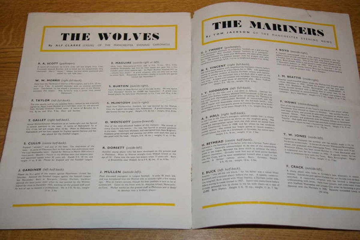 Matchday programme from Wolves' triumphant 1939 FA semi-final win over ...