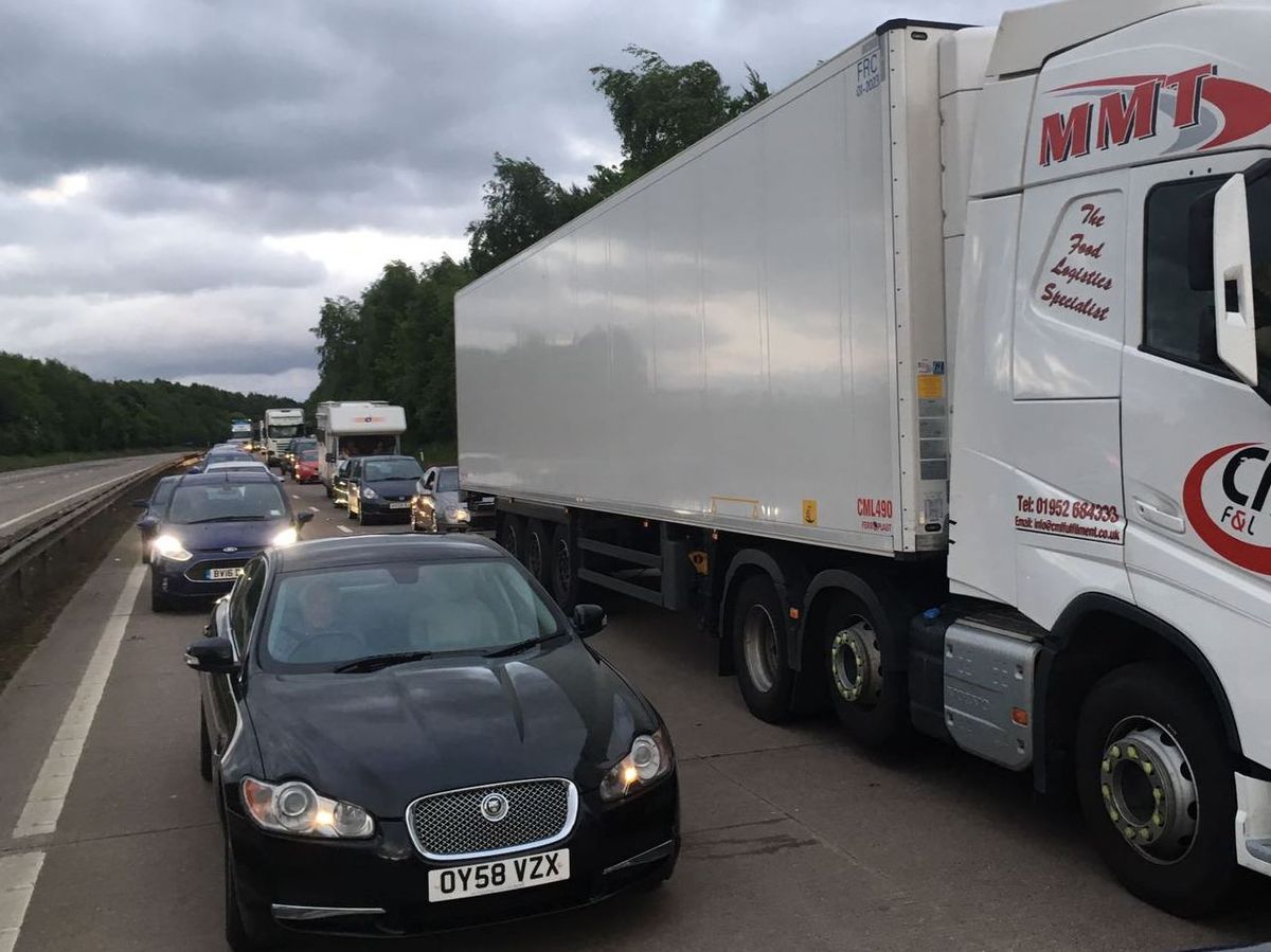 Long M54 delays as two injured in crash near Cosford | Express & Star