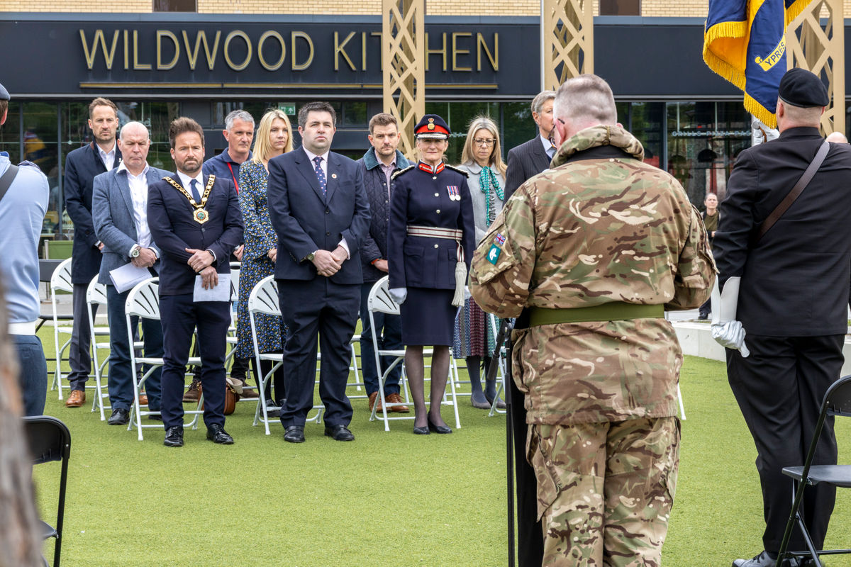 Civic flag raised in Telford town centre for 80th anniversary of VE Day ...
