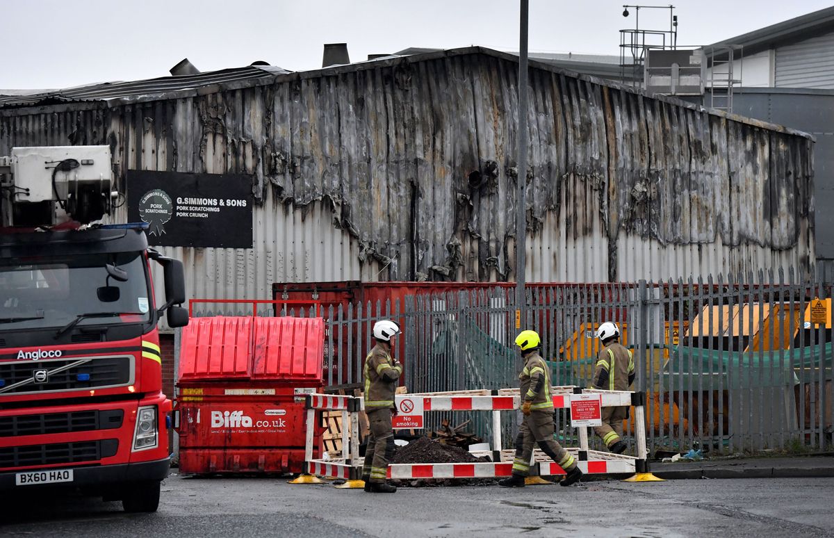 'Large scale incident' declared in Walsall pork scratchings factory as 10 fire crews attend fire ...