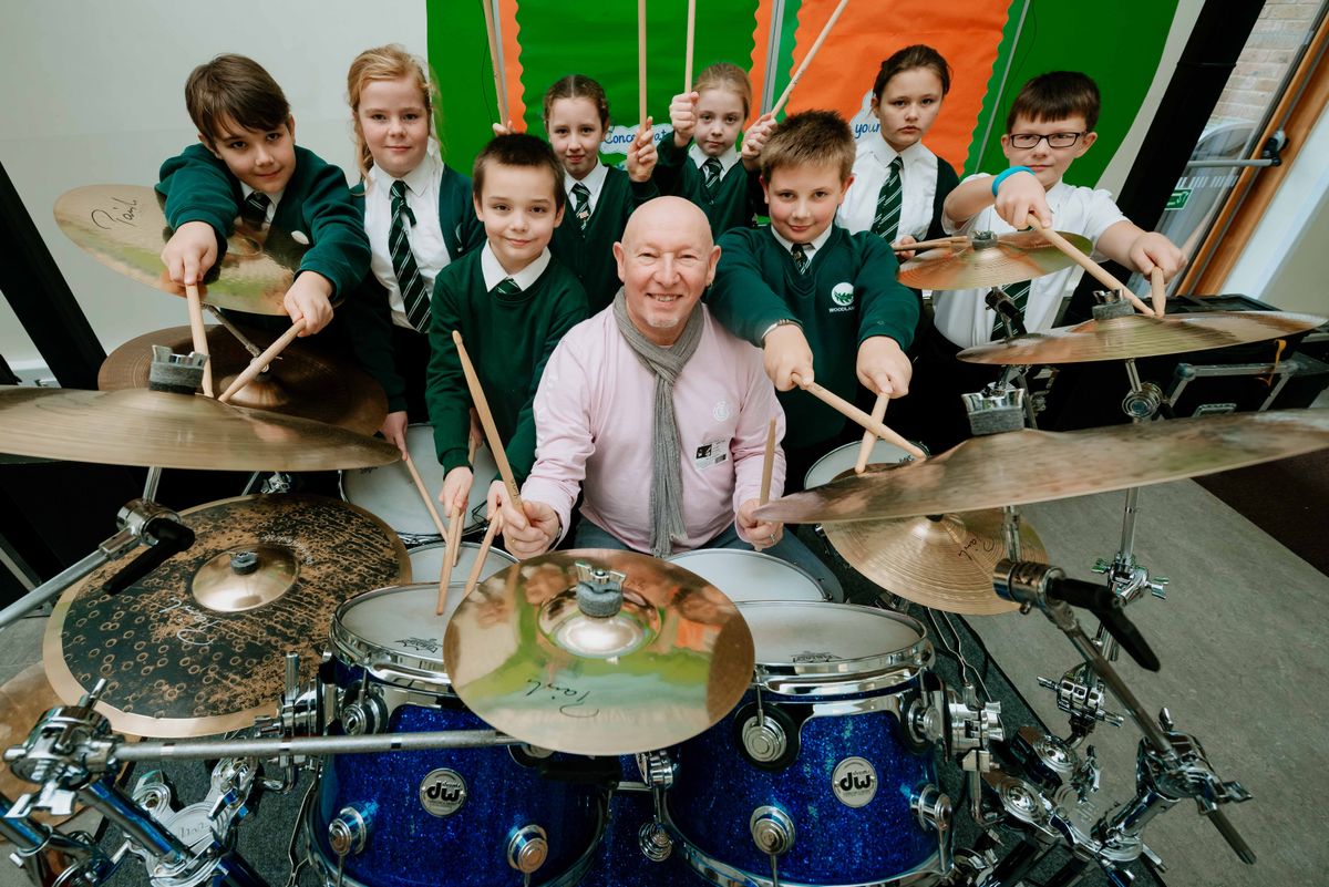 Telford pupils Rockin' all over the school with ex-Quo drummer Jeff ...