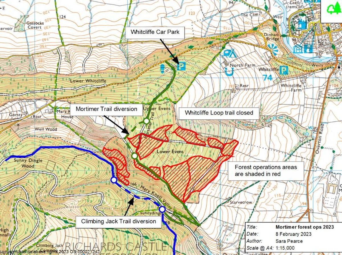 Forest walking routes affected as Mortimer Forest 'tree harvest' begins ...