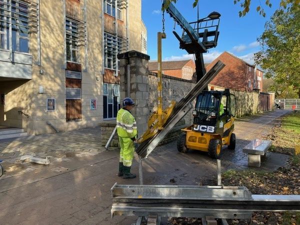 Flood barriers go up in Shrewsbury as Storm Debi flood water bulge ...