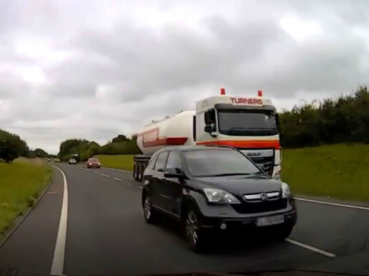 Caught on dashcam: Car inches from devastating crash as it overtakes on ...