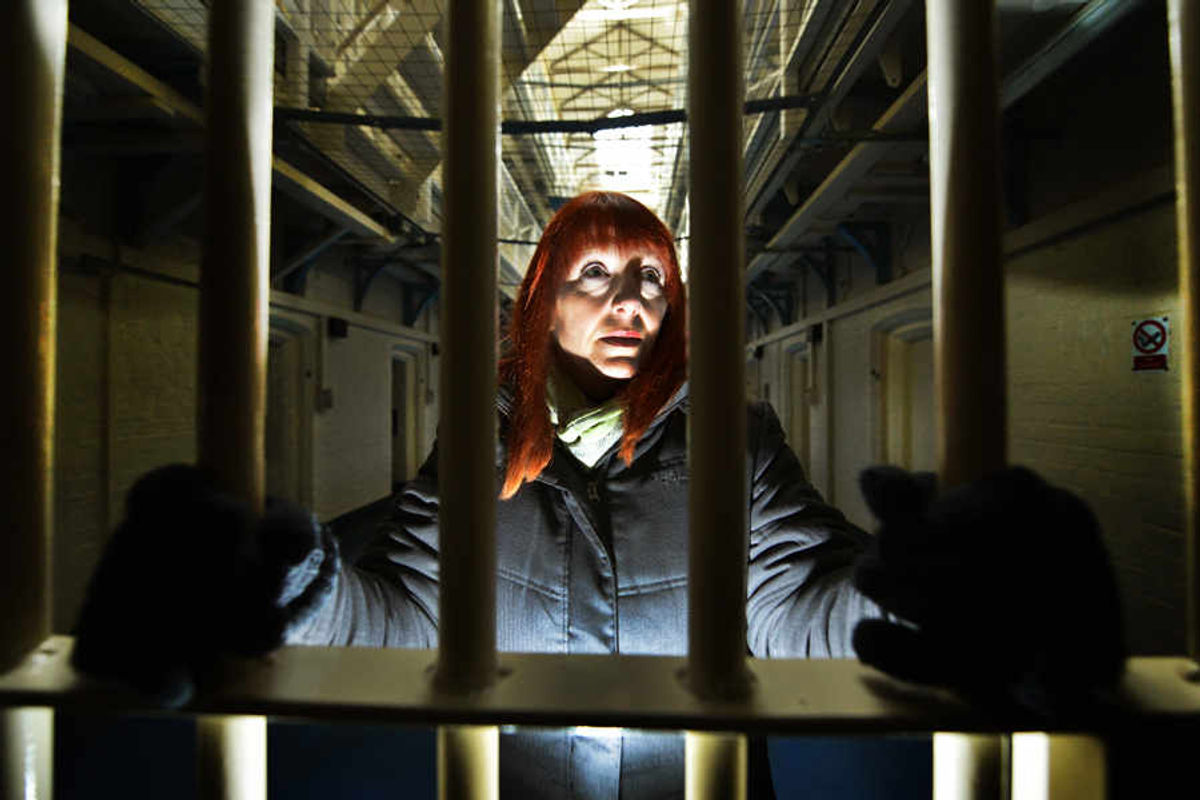 TV's Most Haunted presenter Yvette Fielding films at the Shrewsbury ...