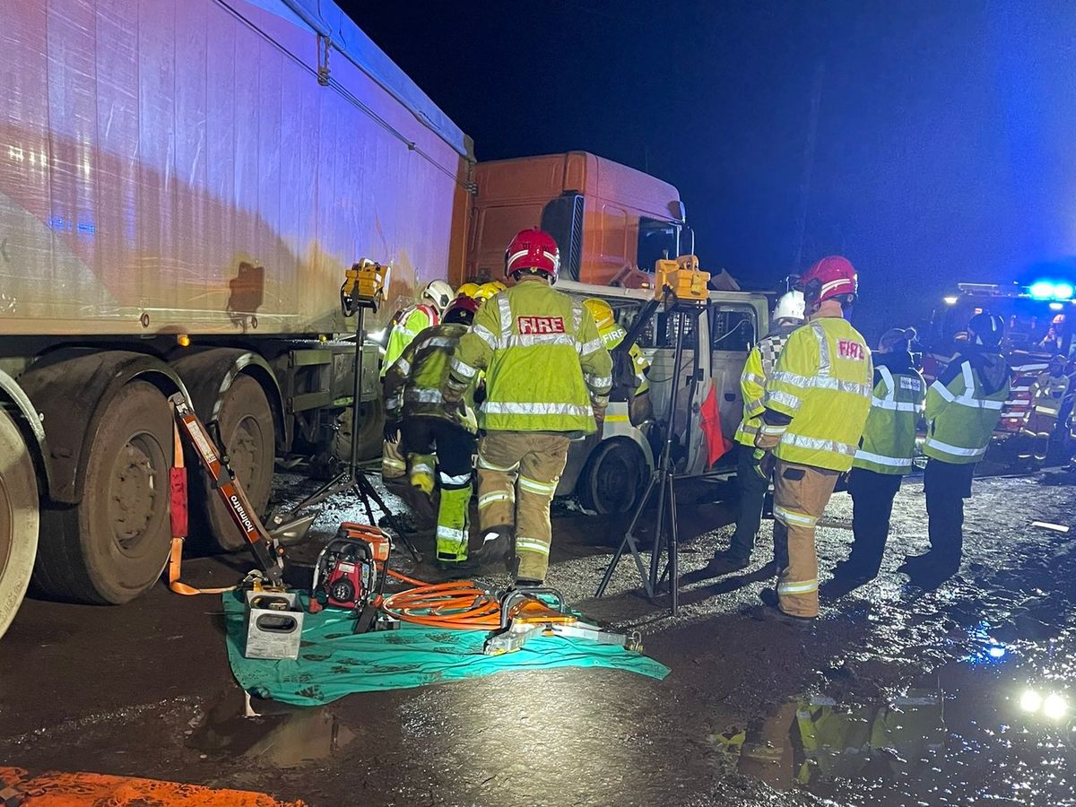 A41 crash: Trapped van driver escapes with minor injuries after he is ...