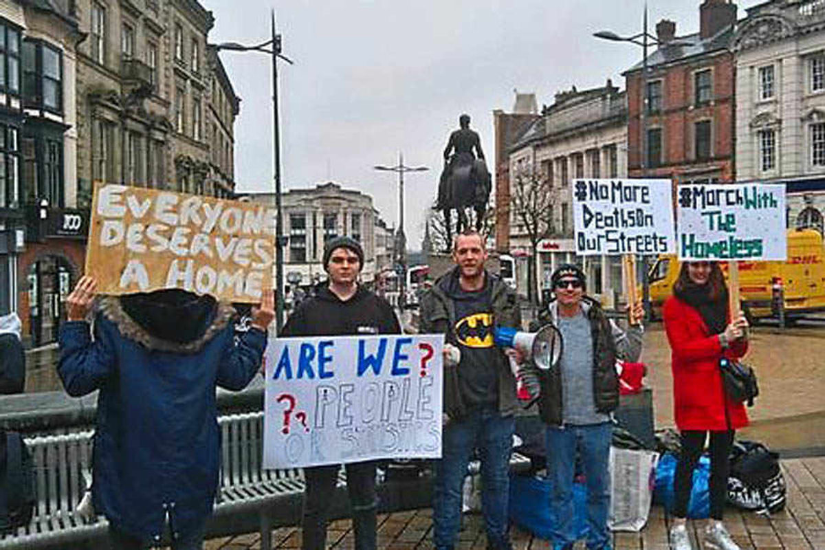 Dozens gather for homeless protest in Wolverhampton | Express & Star