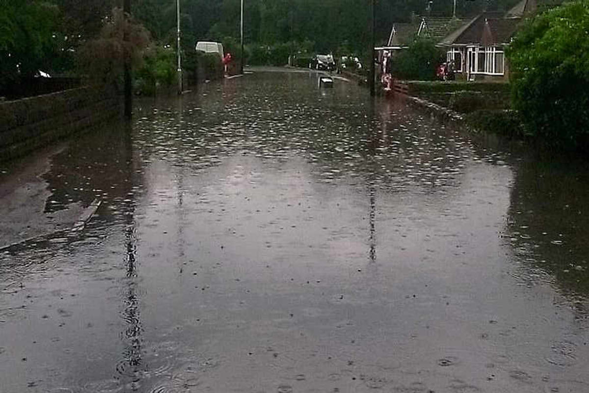 Telford flash flood leaves residents trapped and closes store ...