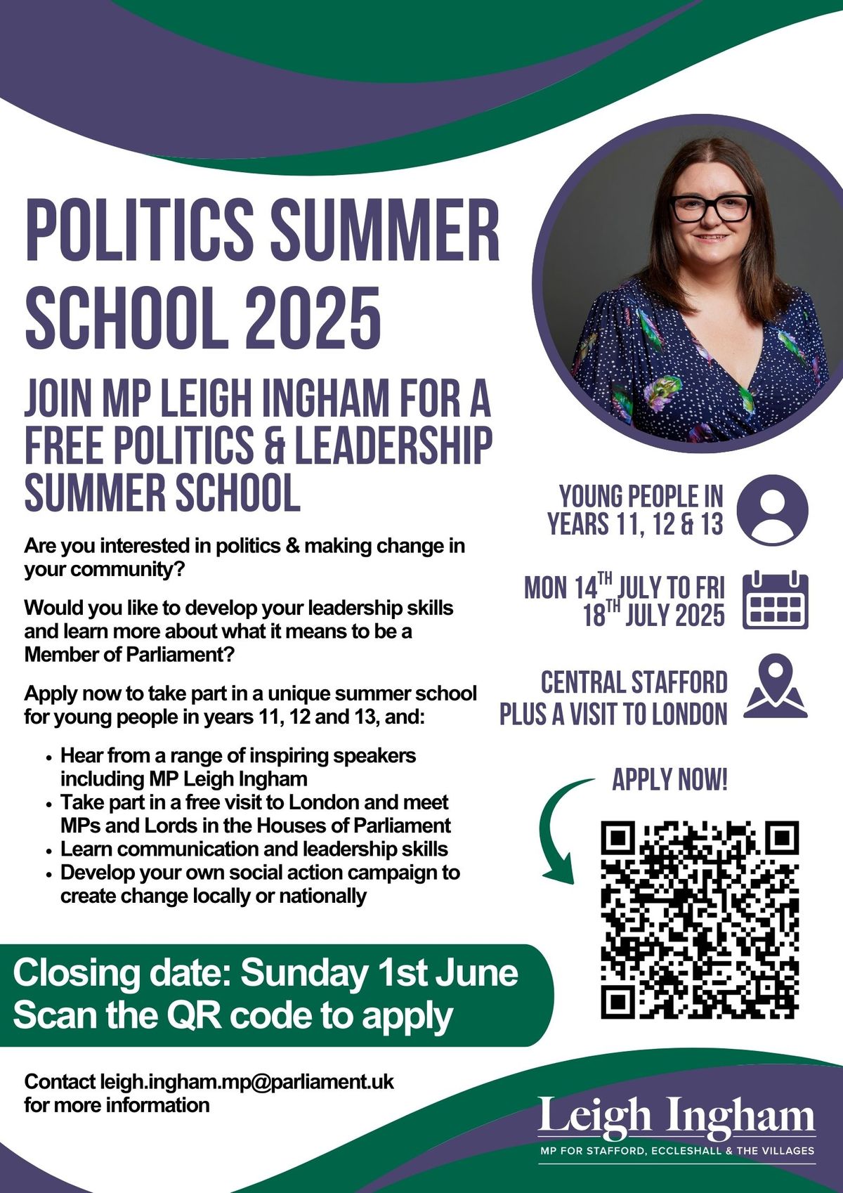Leigh Ingham MP launches free summer school for local young people ...
