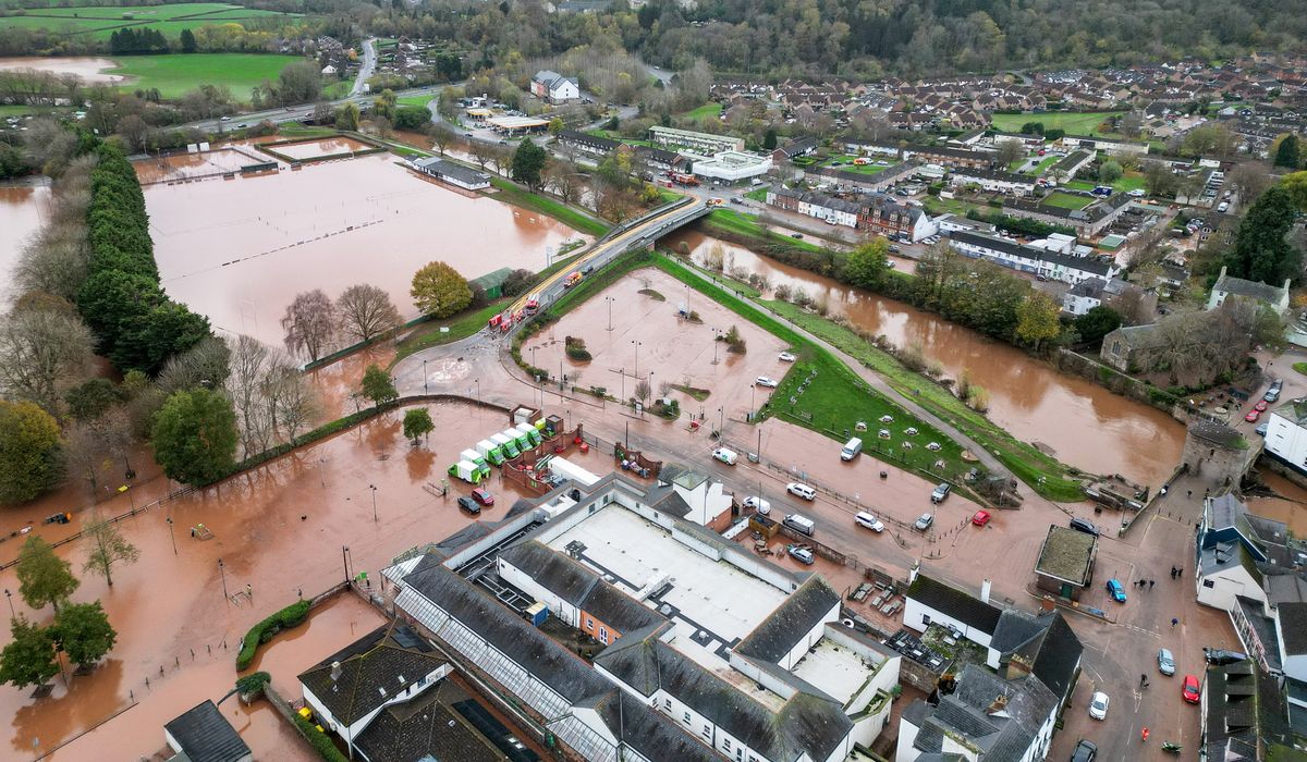 Aerial footage shows Monmouth flooding after Storm Claudia damage ...