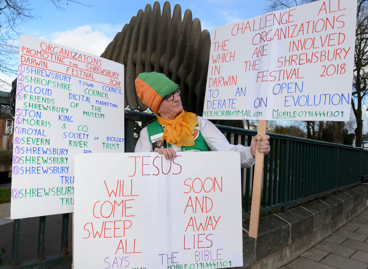 WATCH: Anti Charles Darwin protesters descend on Shrewsbury ...