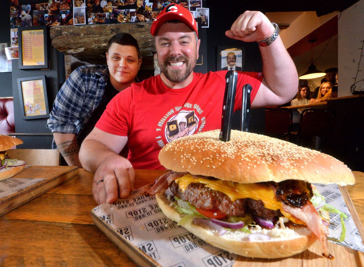 Competitive eaters take on 'Heart Stopper' burger challenge at ...