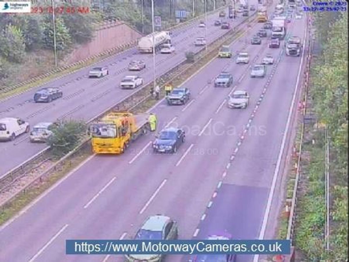 Car left stranded in outside lane after crash on M6 near Walsall | Express & Star