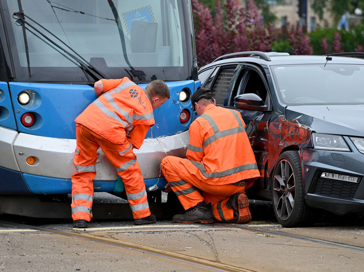 Traffic chaos in Wolverhampton as tram and unmarked police car crash on ...