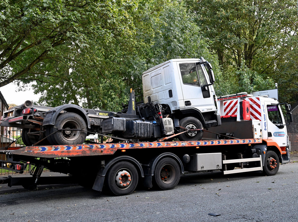 Road closed in both directions after lorry hits bridge near Bilston ...