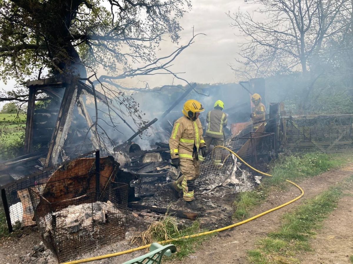 Large blaze destroys caravan near Bridgnorth as fire crews prevent ...