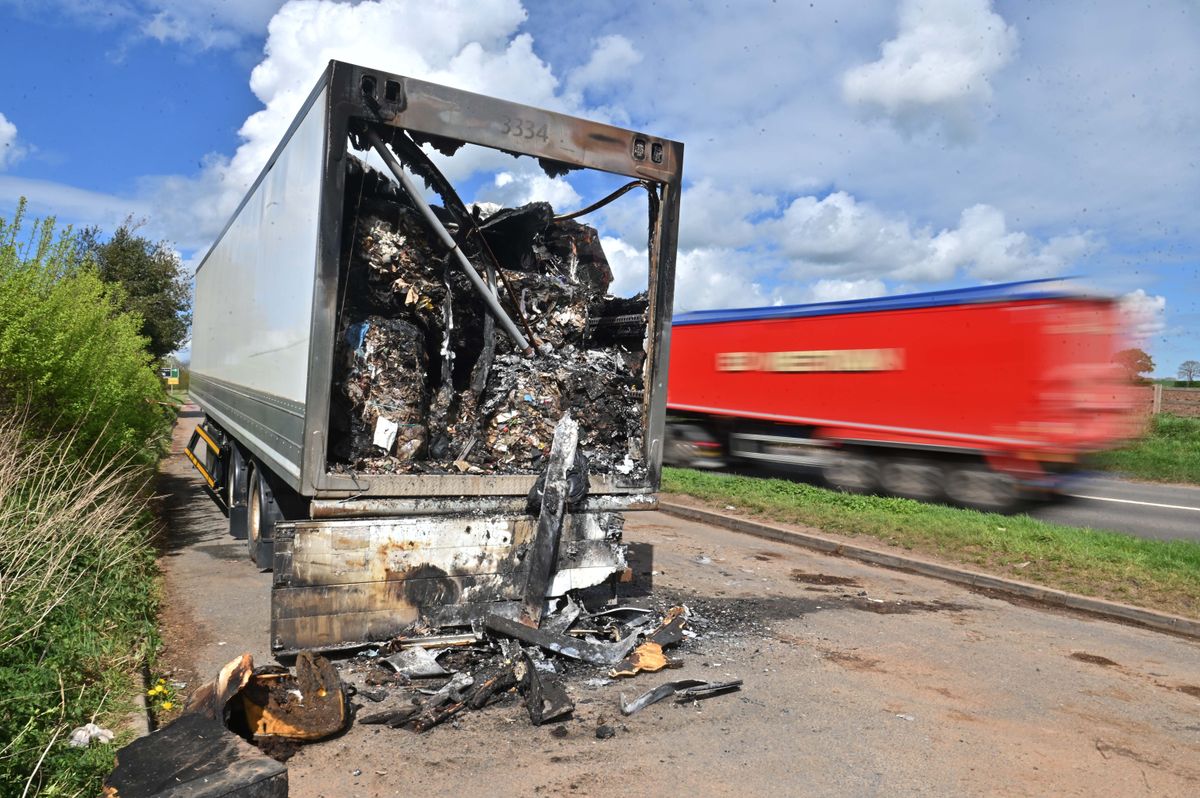 Arson appeal after abandoned A41 trailer is torched | Shropshire Star