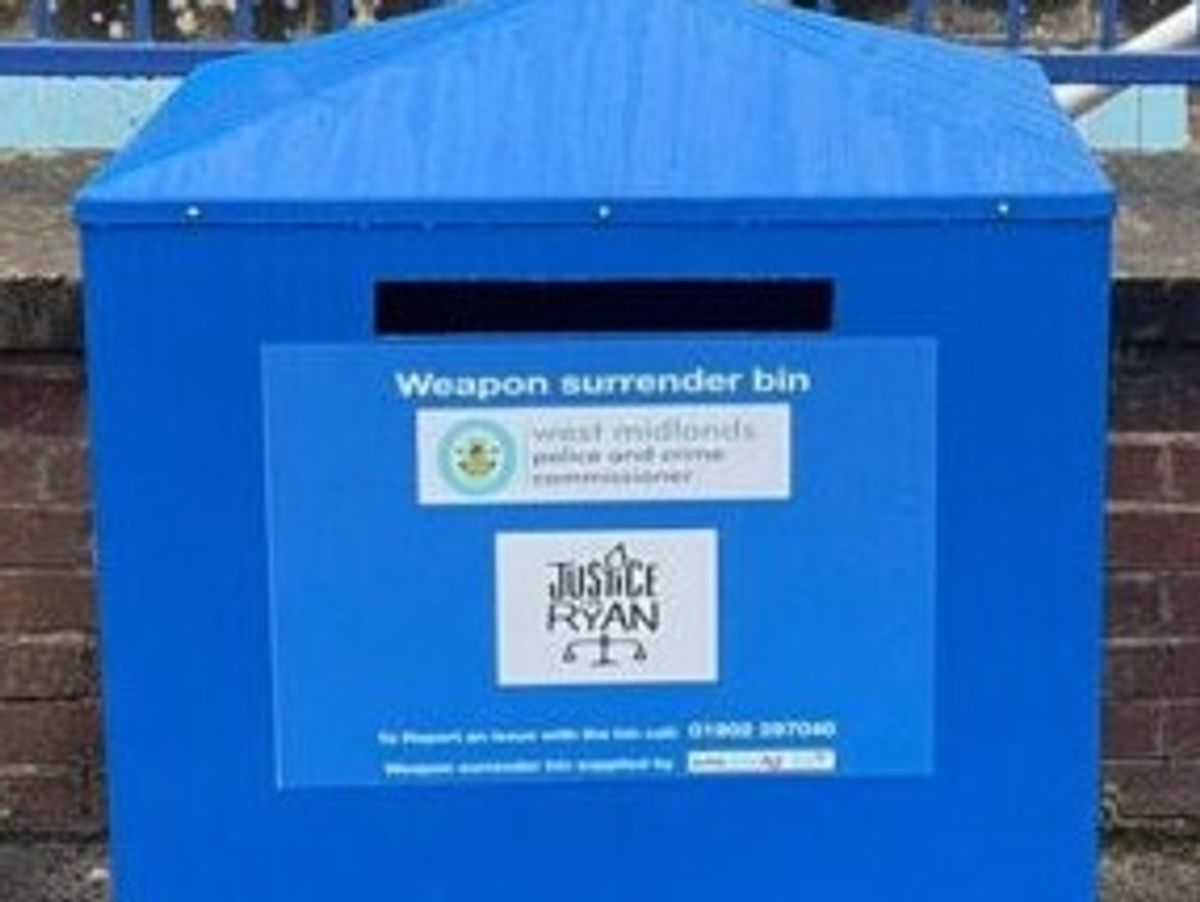 New knife surrender bin installed outside Wolverhampton church ...