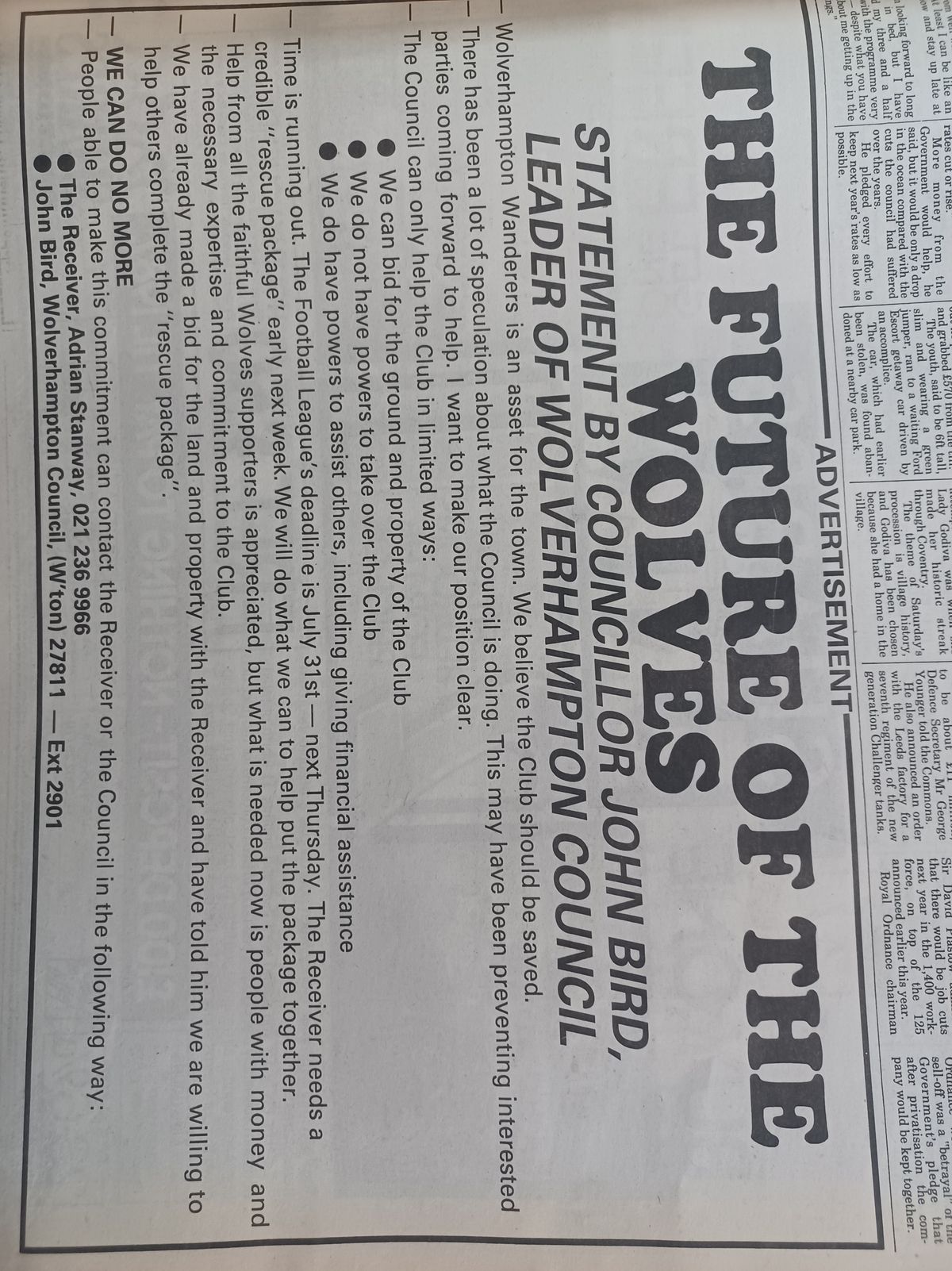 How Wolves plunged to the lower leagues and nearly ceased to exist ...