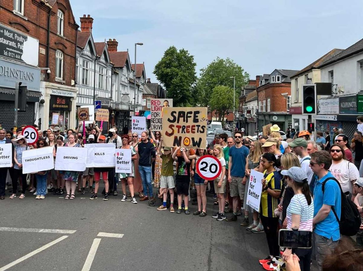200 road safety campaigners stage protest in Birmingham following ...