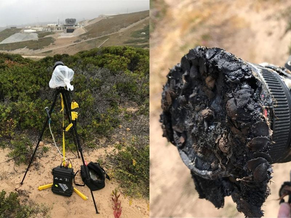 A camera captured its own dramatic end as flames from the SpaceX launch ...